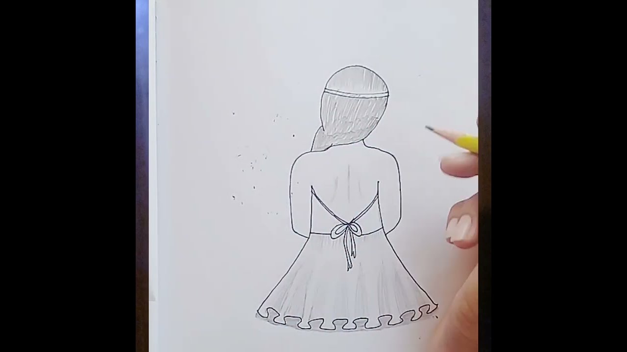 girl backside drawing/simple and easy drawing /new drawing/drawing for ...