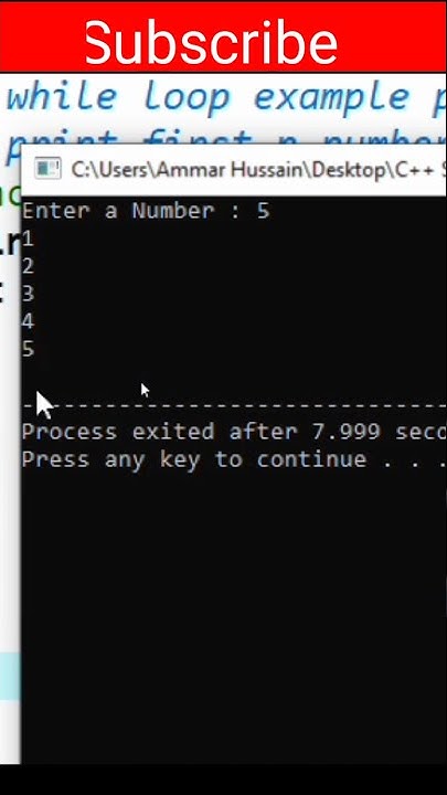 52 Print First N Natural Numbers Using While Loop In C C Programming Shorts