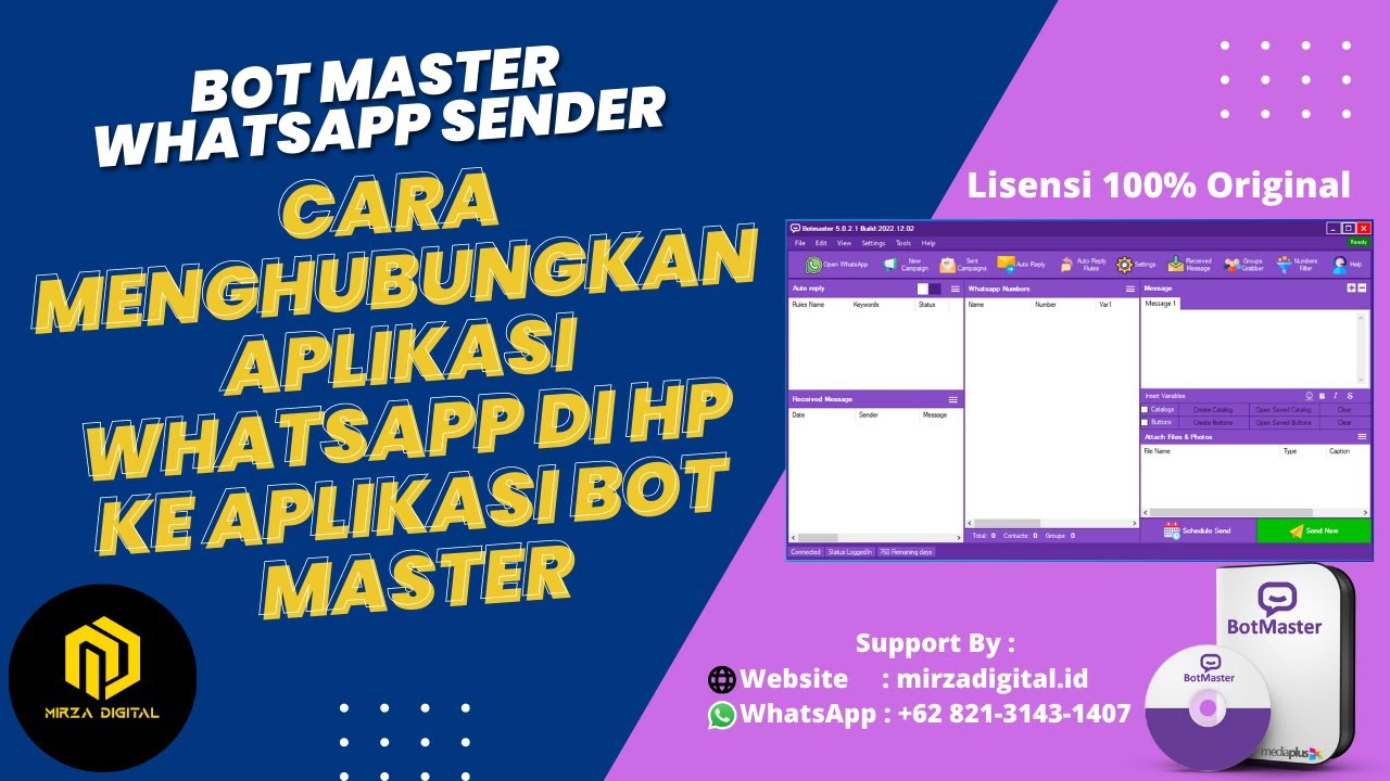 BOT MASTER WHATSAPP SENDER (Cara Menghubungkan Aplikasi WhatsApp di HP ke Aplikasi Bot Master ...