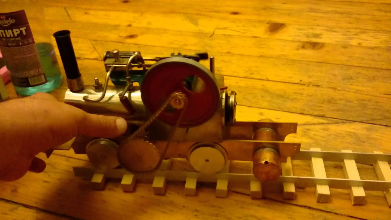 DIY live steam overtype locomotive test - YouTube