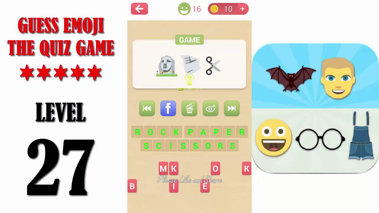 Guess Emoji The Quiz Game Level 27 - All Answers - Walkthrough - YouTube