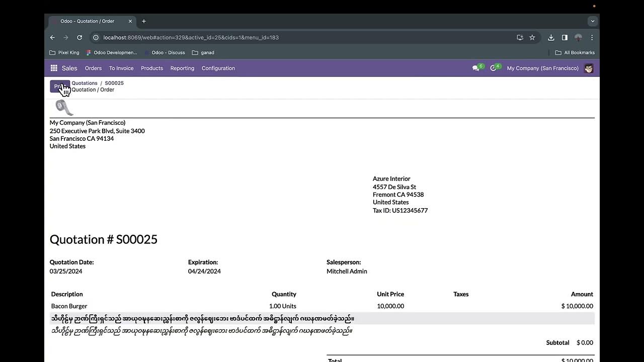 Odoo Qweb Pdf Direct Print Youtube