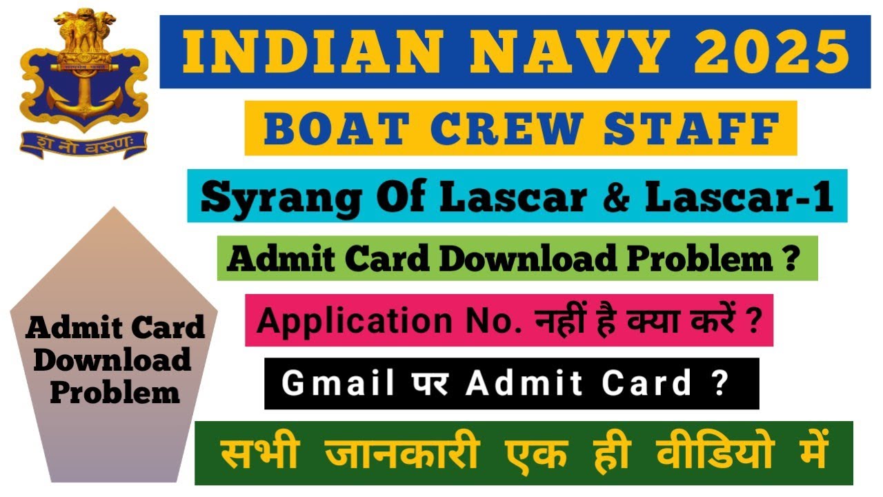 Indian Navy Boat Crew Staff Bharti 2025, Syrang Of Lascar & Lascar-1 ...