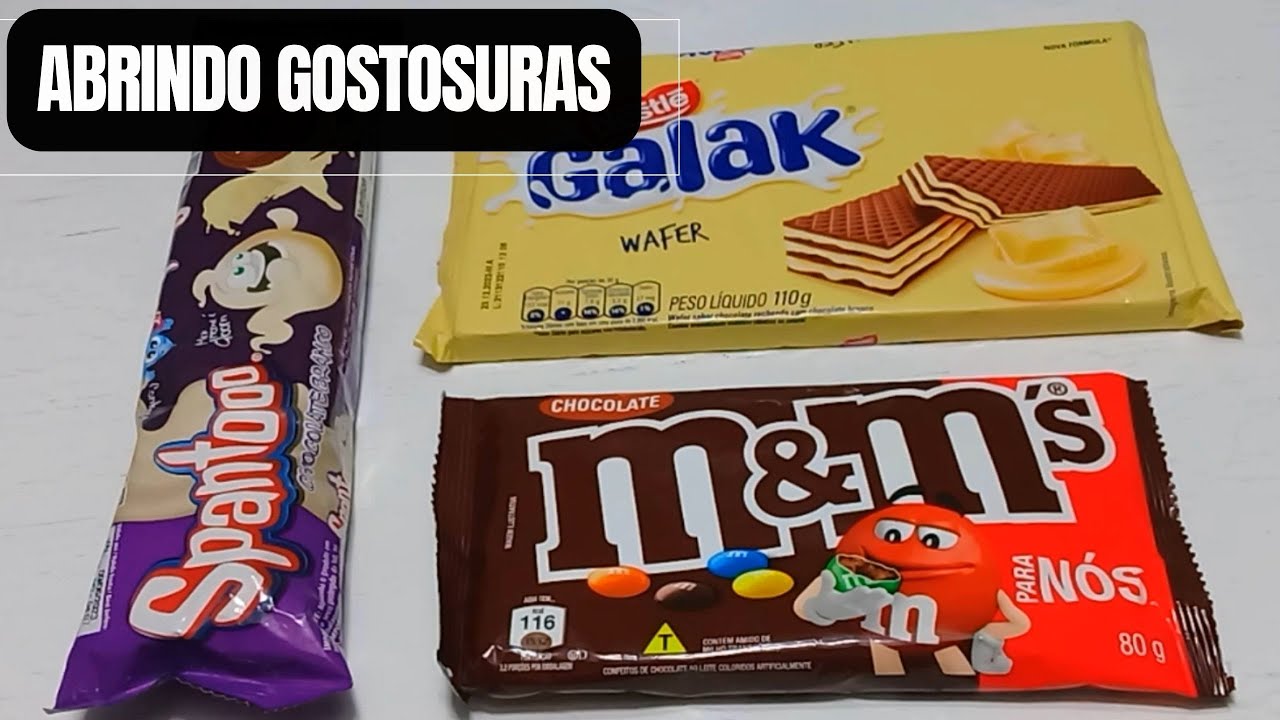 Abrindo e provando Biscoito Spantooo, Wafer Galak e M&M's - YouTube