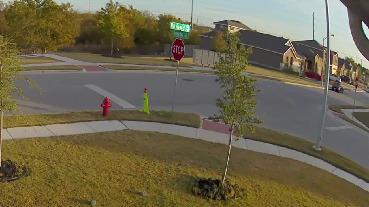 Homeowner's personal video of cars speeding through stop signs - YouTube
