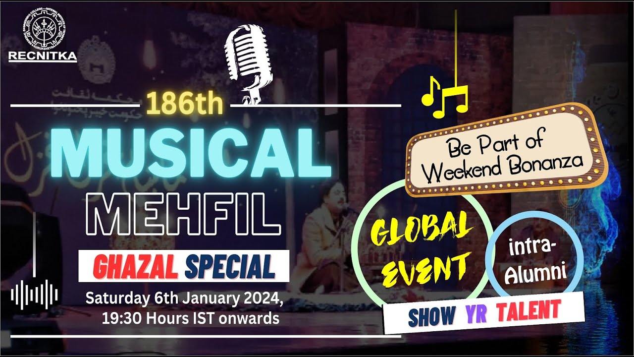 186th RECNITKA Global Musical Mehfil - Ghazal Special - YouTube