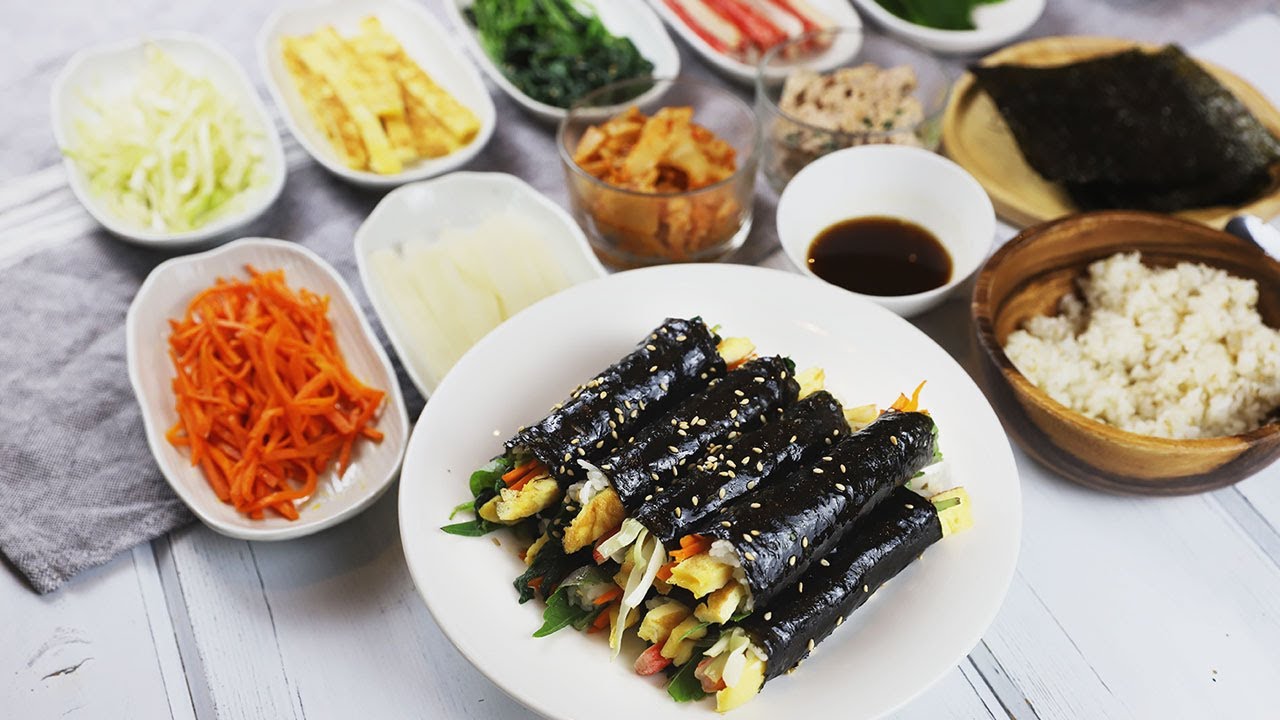 DIY Kimbap | Mini Kimbap made and eaten right at the table | Make it to ...