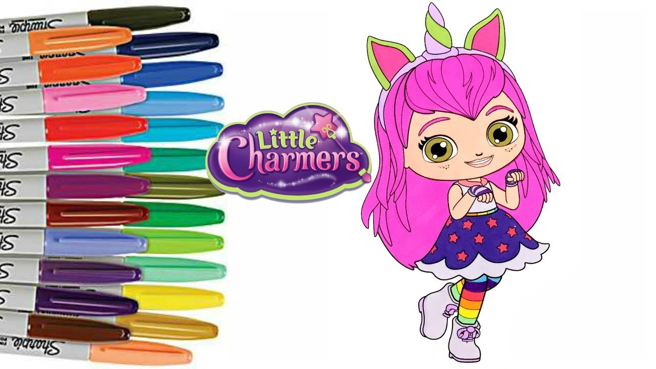 Little Charmers Coloring Book Page Hazel Unicorn How to Color Sprinkled ...