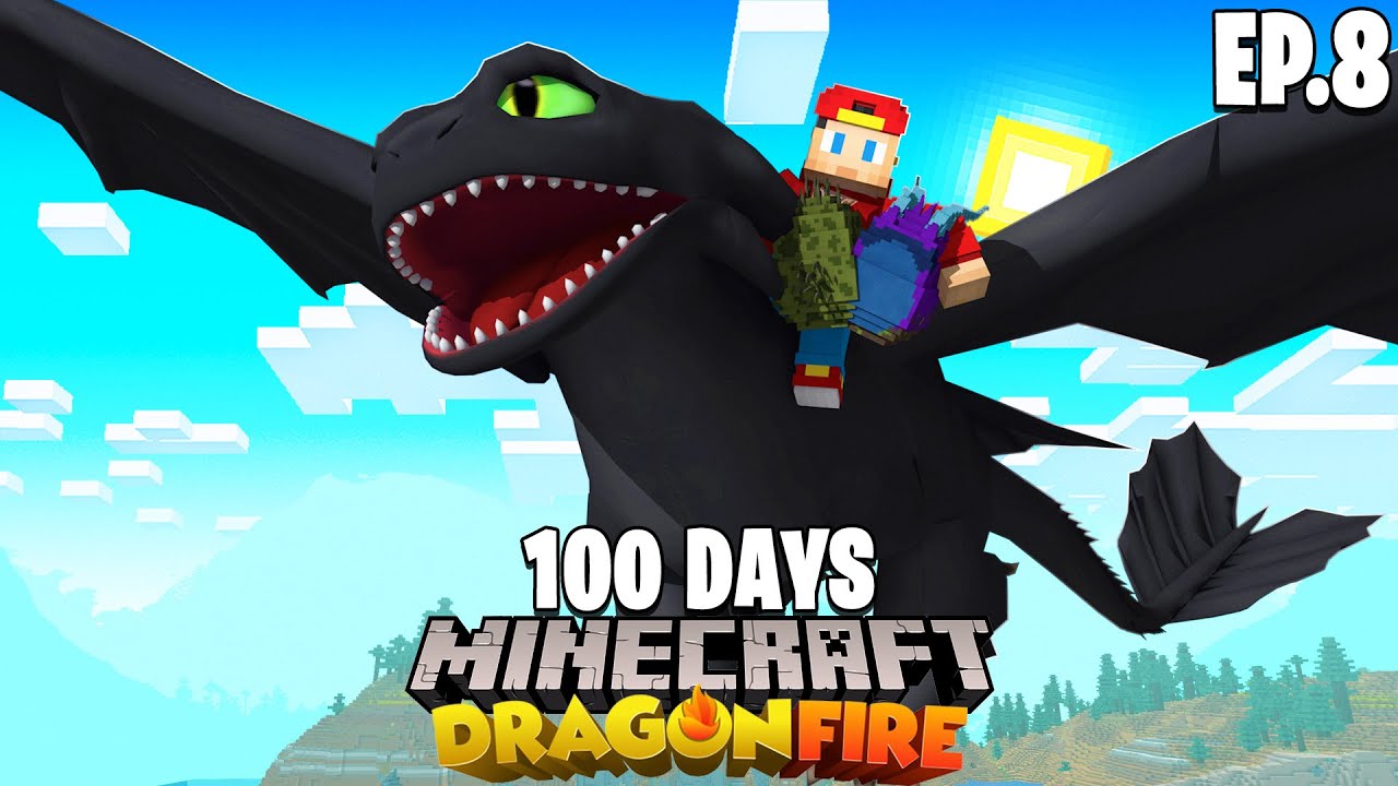 100 DAYS in Minecraft DRAGON FIRE... Episode #8 - YouTube