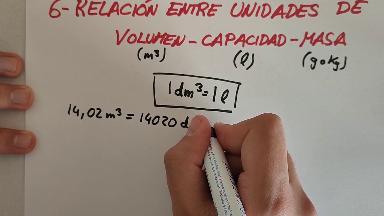 TEMA 7 - Relación entre Unidades de volumen, capacidad y masa - YouTube