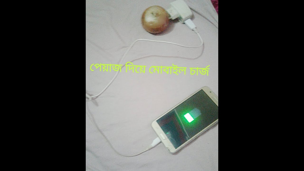 Charge your mobile with onion 100% working - YouTube