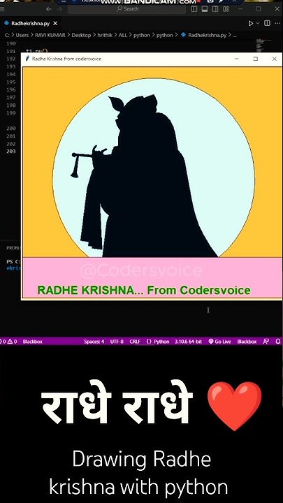 Drawing Radhe Krishna οΈ Using Python Happy Janmashtami π©βπ» Radheradhe Coding Shorts Youtube
