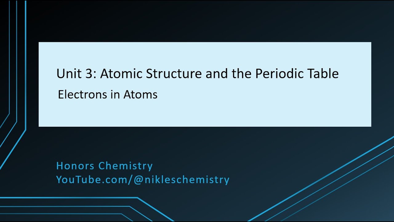 Honors Chemistry Unit 3 - Electrons in Atoms - YouTube