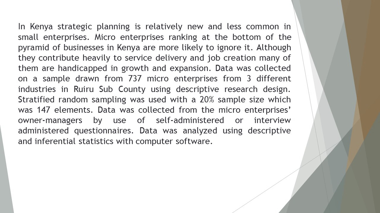 The Influence of Strategy Implementation on the Performance of Micro ...