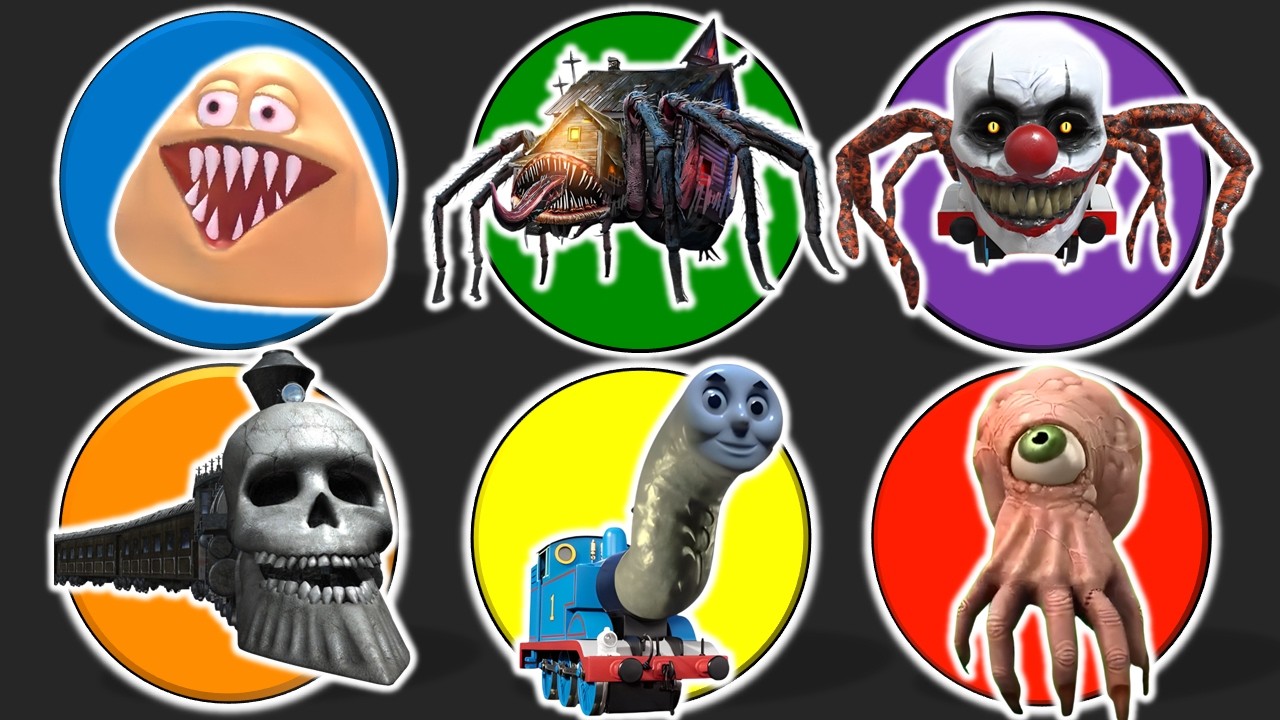 KUMPULAN MONSTER!! Pou,House Head Monster,Clown Eater,Kereta Hantu ...