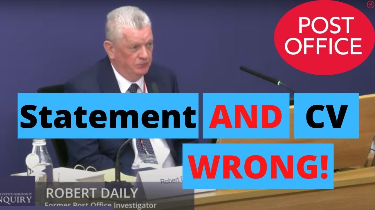 Post Office Investigator CORRECTS Statement BEFORE Questions - YouTube