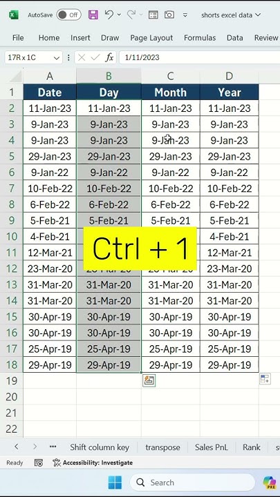 Excel Interview Question Day Month Year in Excel #excel #exceltips #exceltutorial #msexcel # ...