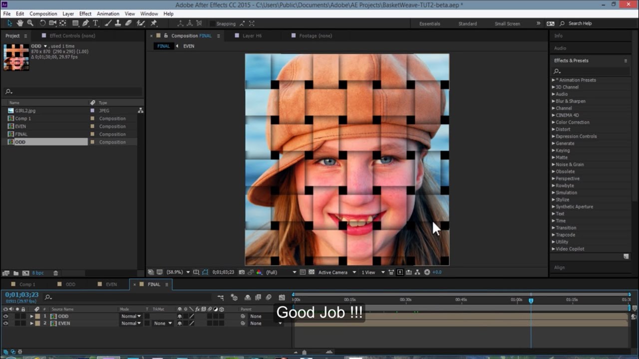 TUTORIAL: Animated Photo Basket-Weave Effect - After Effects - YouTube