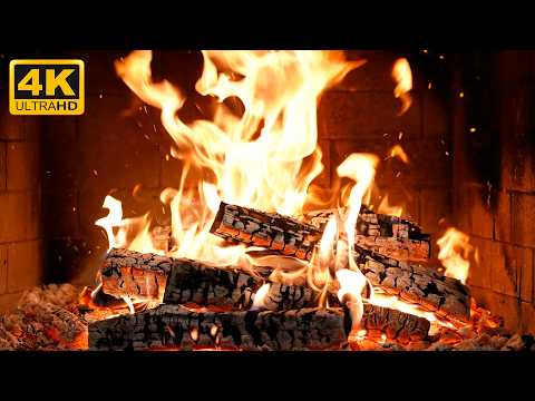 🔥 Kamin, schönstes Feuer, 12 Stunden Glut und Holzfeuerklänge für Konzentration (Fireplace 4K)