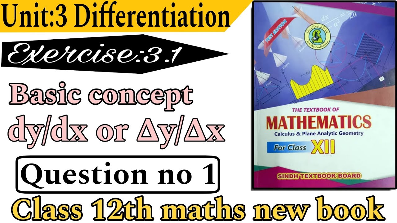 Unit 3 Differentiation || Ex 3.1 Ques no 1 || Class 12th maths new book ...