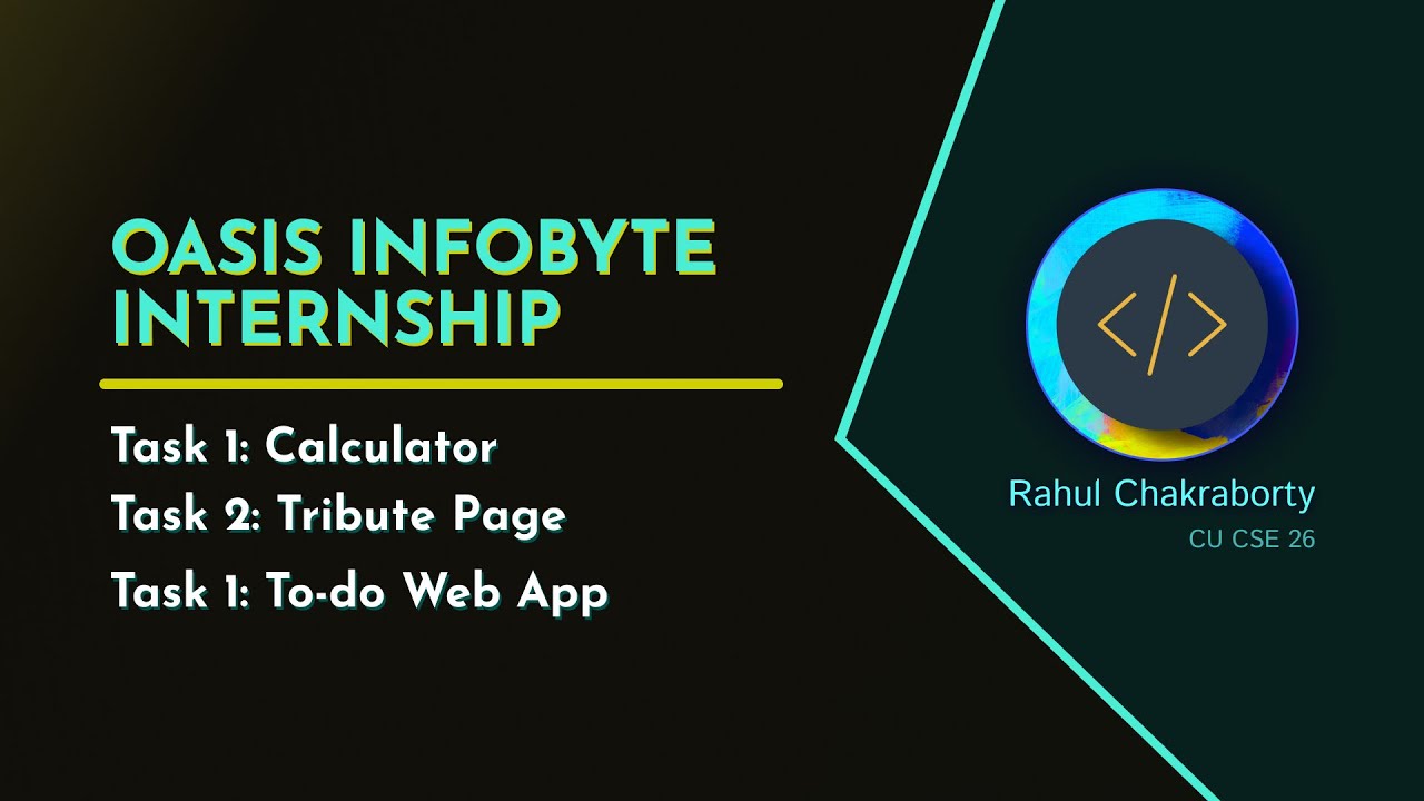 OIBSIP Internship | Projects | Web Development Internship Tasks - YouTube