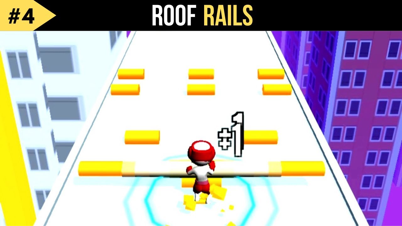 roof rails game walkthrough - running games - android games #4 - YouTube