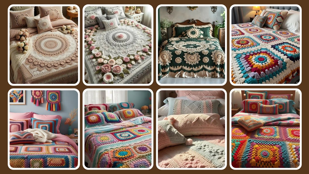 Most Intricate Crochet Designs highlight bedsheets with highly detailed ...
