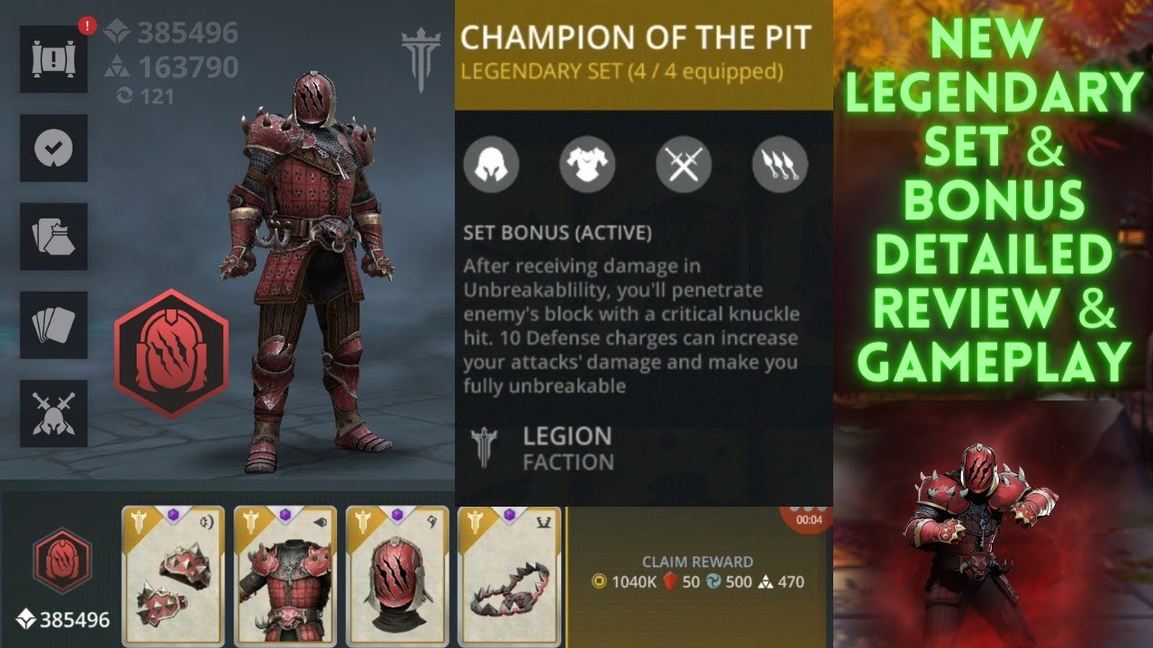 New Legendary Champion Of The Pit Set & Bonus Reviewed - Shadow Fight 3 ...