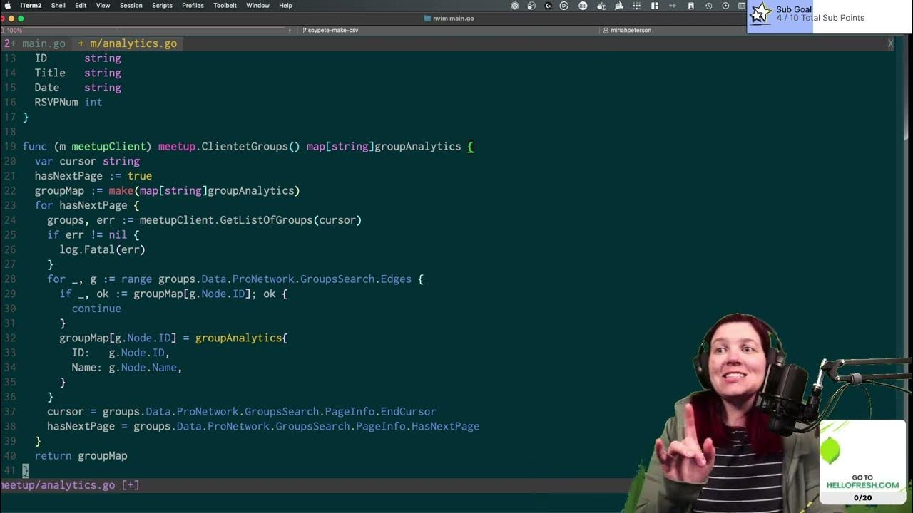 Golang web service for meetup event analytics. !code - YouTube