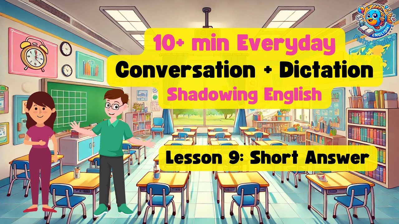 Shadowing English Speaking Practice | Lesson 9: Short Answer | Fishy English - YouTube