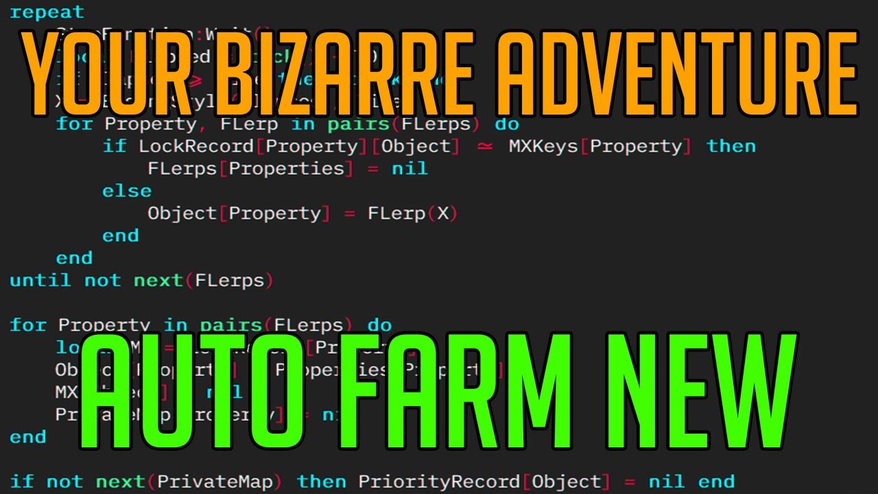 YOUR BIZARRE ADVENTURE | HACK/SCRIPT | AUTO FARM NEW APRIL 2021 - YouTube
