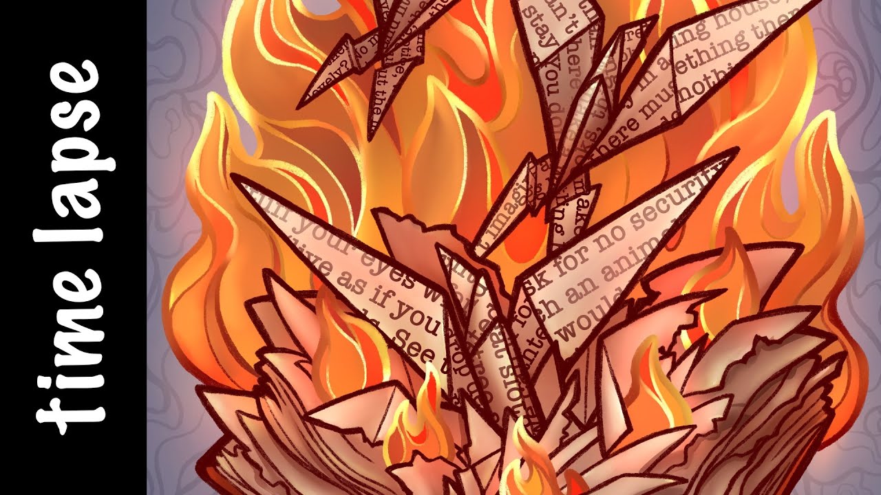 Banned Books - Fahrenheit 451 - Digital Illustration Process - YouTube
