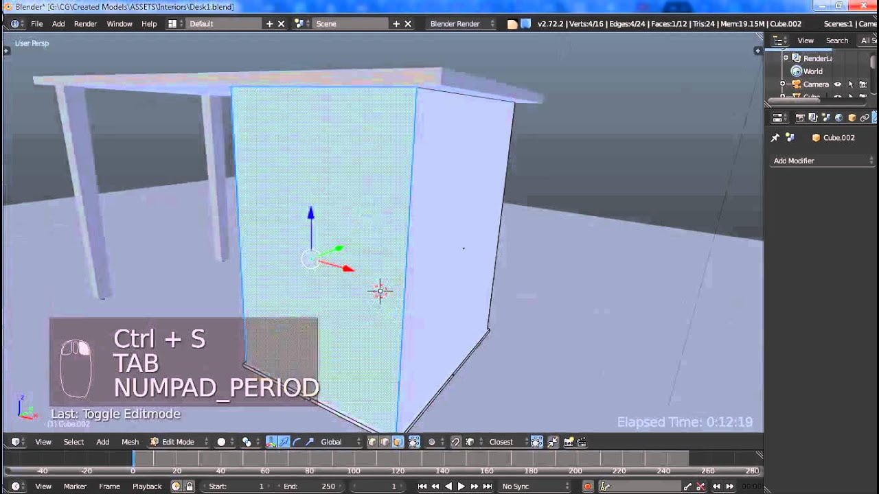 Modeling a Desk - Blender Tutorial ( Beginners ) - Part 1 - YouTube