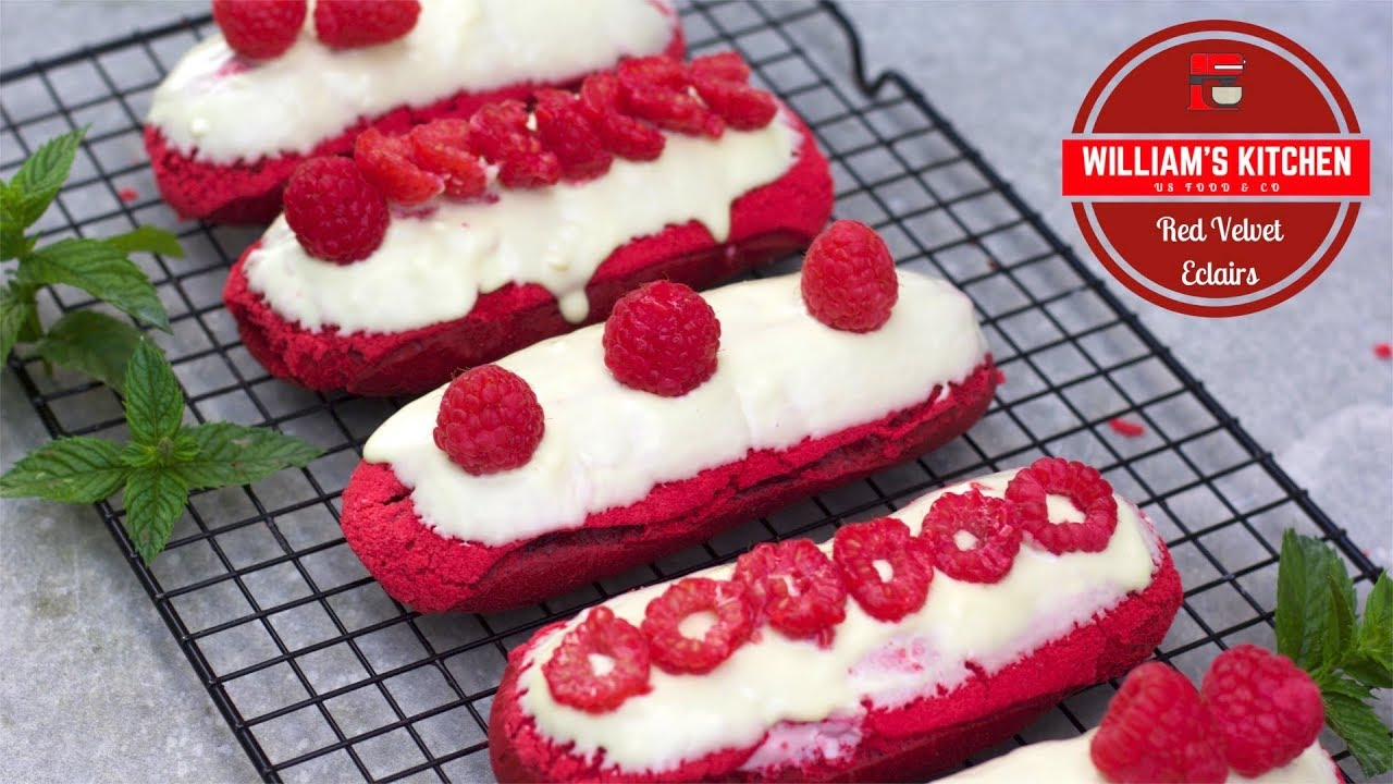 Eclairs goût Red Velvet/Framboises - William's Kitchen - YouTube