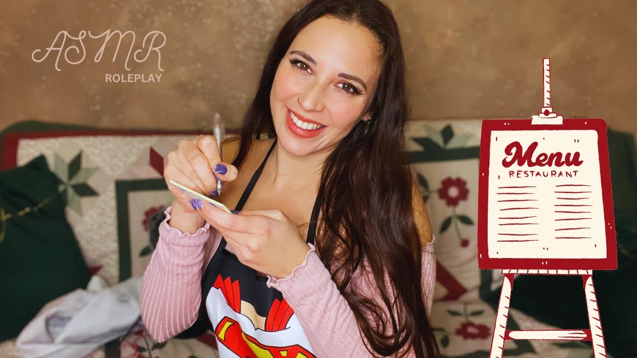 ASMR roleplay | Explaining the menu to you 👩‍🍳 - YouTube