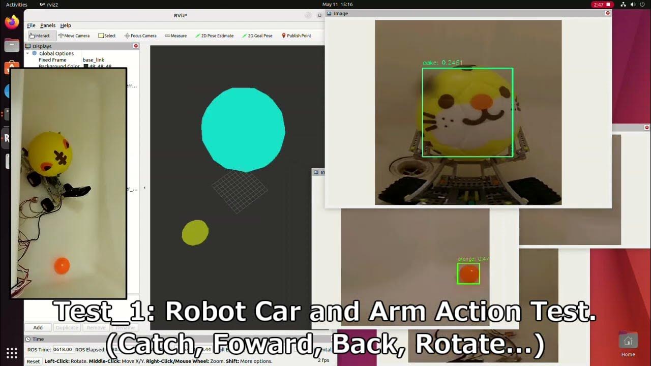 360° Object Detect and Robot Action in ROS2 rviz2 and KR260(Test1 ...