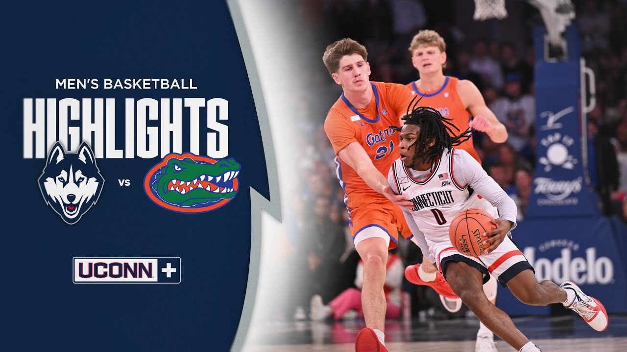 HIGHLIGHTS | #5 UConn Tops #18 Florida, 77-73, In Jimmy V at MSG - YouTube