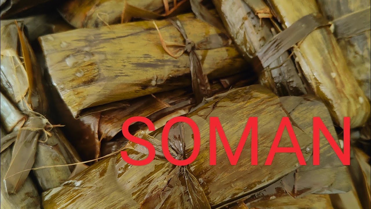 how we cook soman or sticky rice in banana leaves - YouTube
