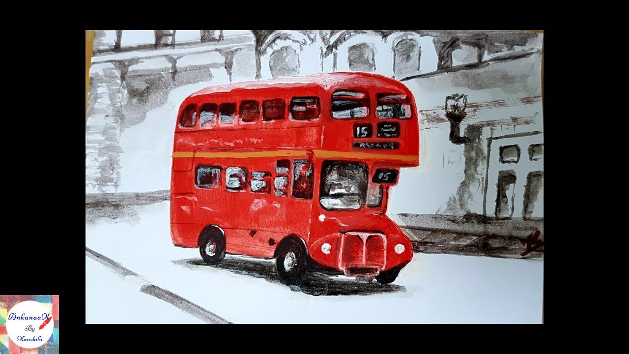 How to draw the famous & iconic London bus | Routemaster 15 - YouTube