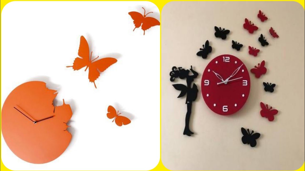 Easy and Creative Diy Clock Ideas / Wall Clock / Buterfly Clock ideas ...