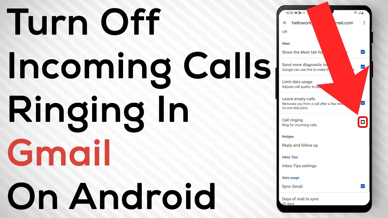 How To Turn Off Incoming Calls Ringing In Gmail On Android - YouTube