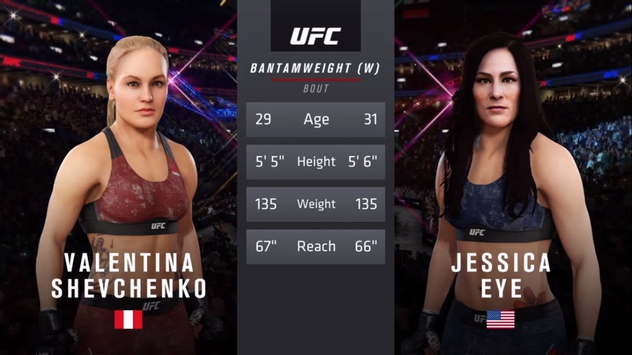 Valentina Shevchenko vs Jessica Eye (EA Sports UFC 3) - CPU vs. CPU ...