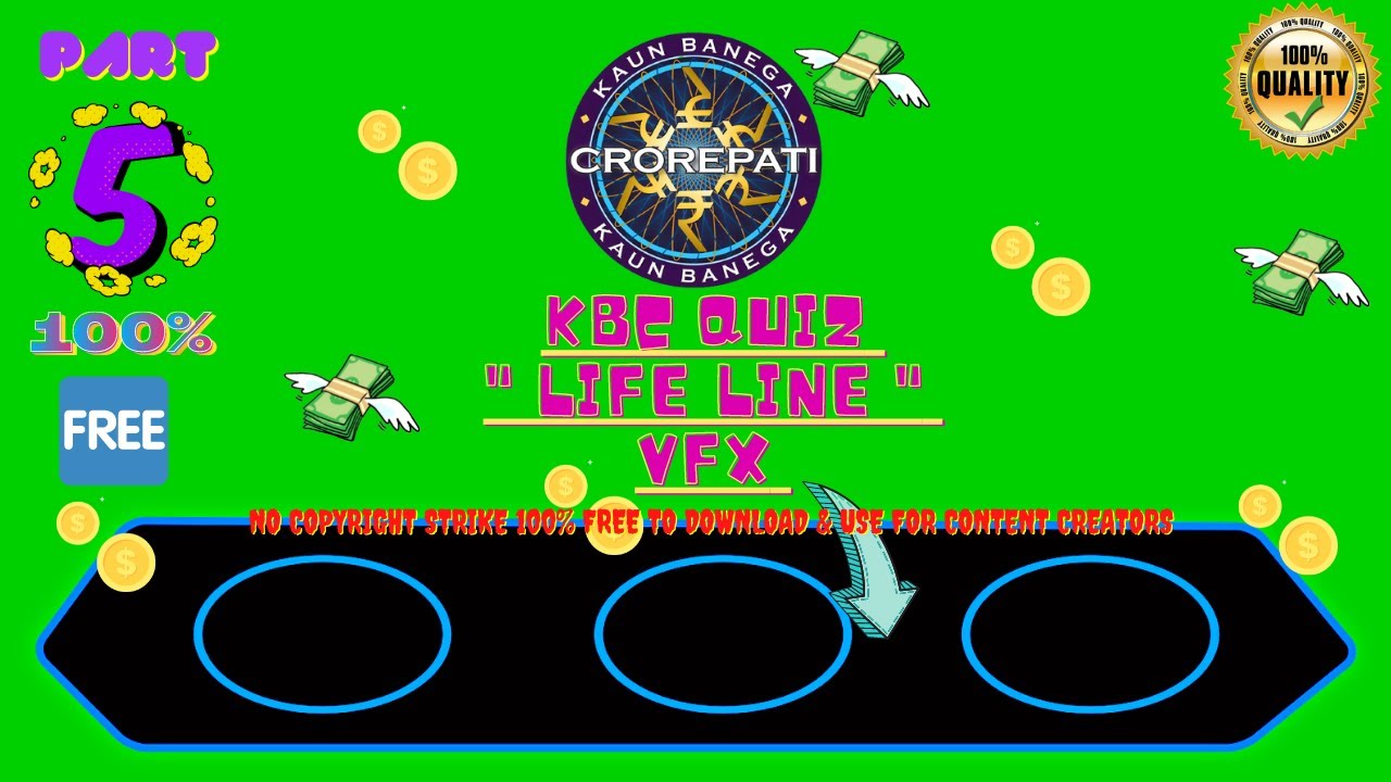 KBC QUIZ "LIFE LINE" VFX On Green Screen No Copyright Strike ️100% Free ...