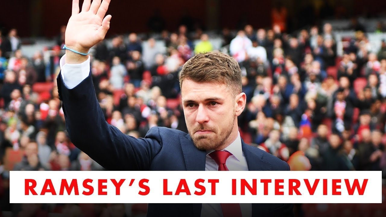Aaron Ramsey's emotional final Arsenal interview - YouTube