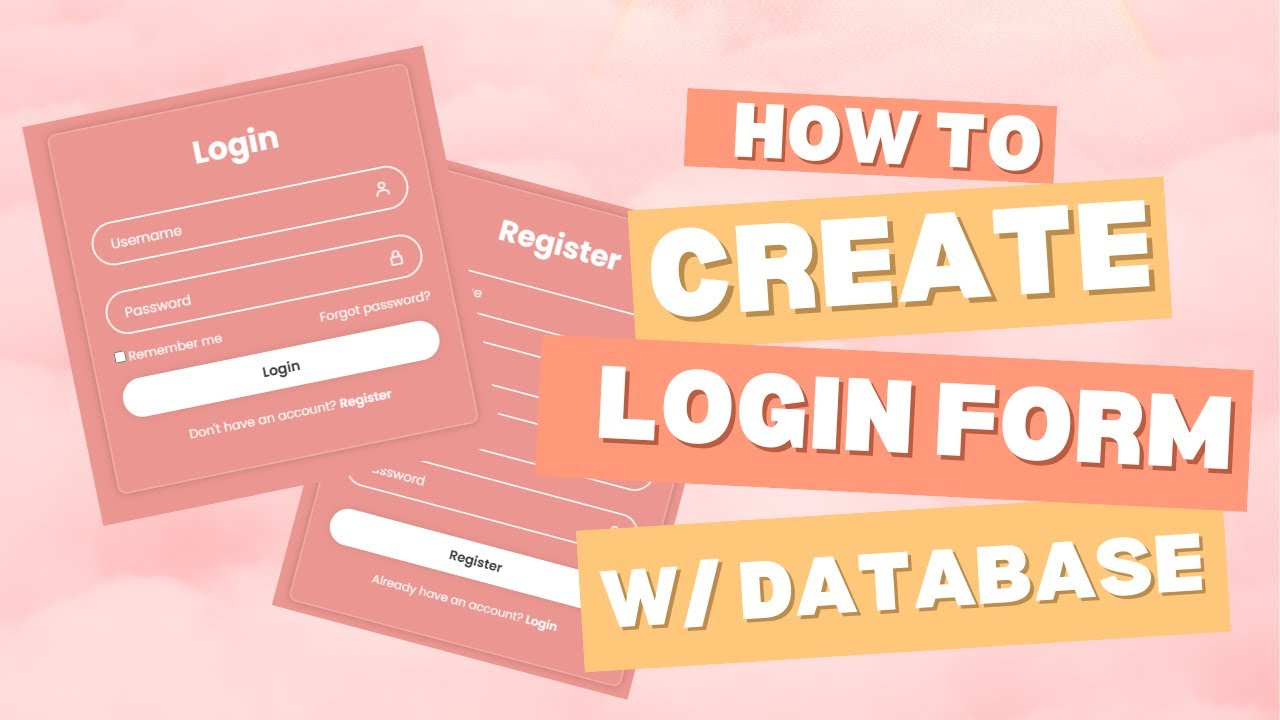 Login Form and Register Form Tutorial with Database (HTML, CSS ...