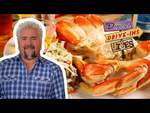 Guy Fieri Eats Dungeness Crab and Cajun Crawfish PIE | Diners, Drive-Ins and Dives | Food Network