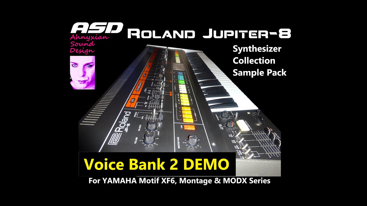 ASD Roland Jupiter-8 Synthesizer Sample Pack Bank 2 DEMO Yamaha Motif ...