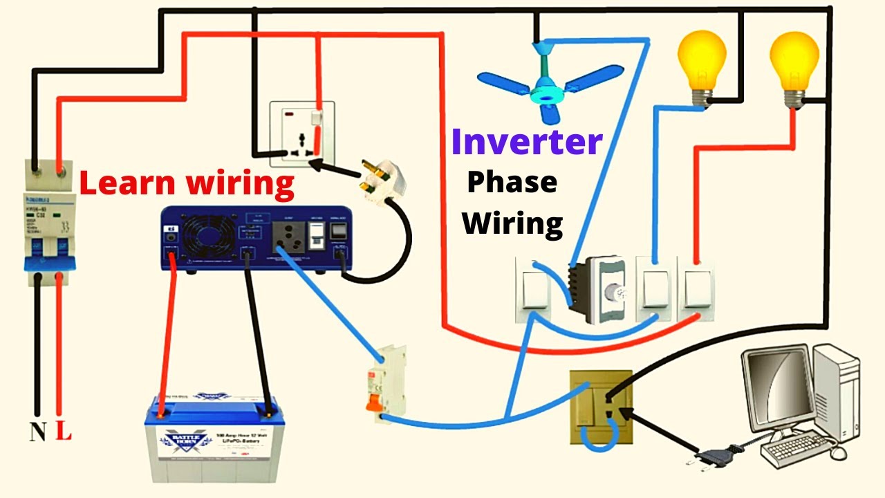 Inverter Wiring In Home | Inverter Connection In switchboard - YouTube