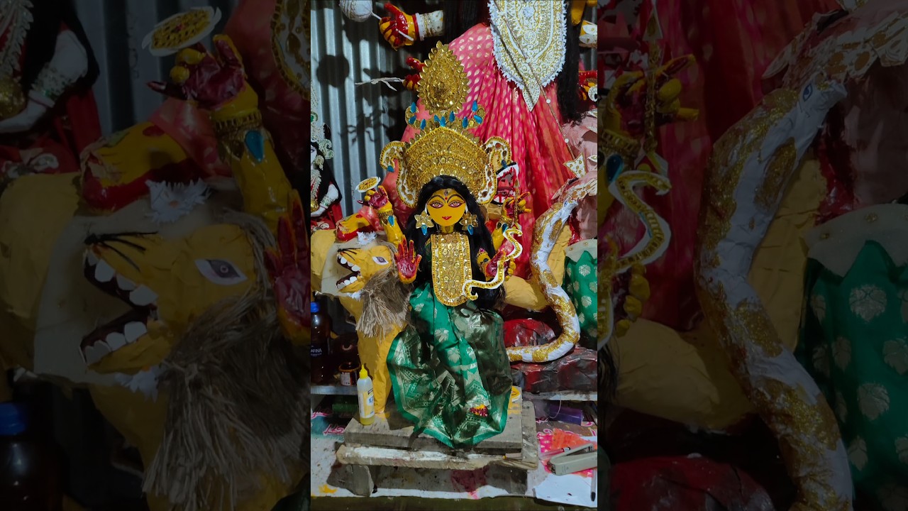 paper se 🌺banaya 🌺Gaya jagadhatri ka Pratima #youtubeshorts #love # ...