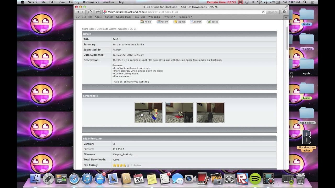 How to download weapons on blockland Mac - YouTube